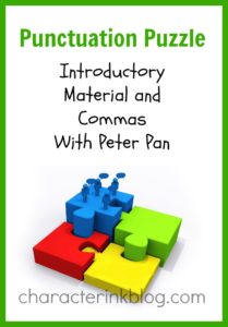 Punctuation Puzzle - Introductory Material and Commas With Peter Pan - Character Ink